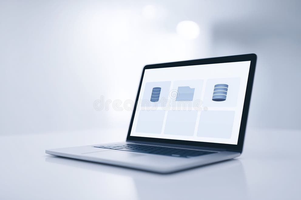 Laptop Mock Up with Blank Screen Displaying User Interface Elements for ...