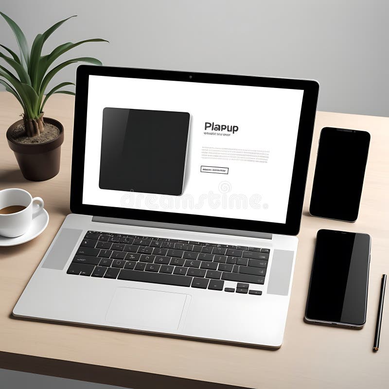 Set of Digital Devices Screen Mockup Stock Illustration - Illustration ...