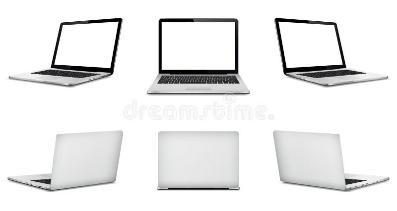 Computer Laptop Open Back View Isolated Stock Illustrations – 96 ...