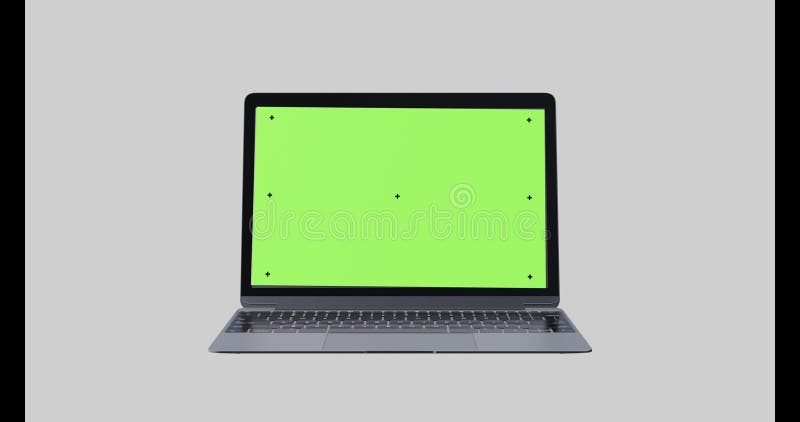 Laptop Mockup with Green Screen. 3D Animation Stock Footage - Video of ...