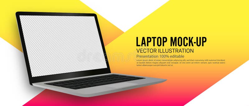 Laptop Mockup Layout Presentation, Vector Illustration Stock Vector ...