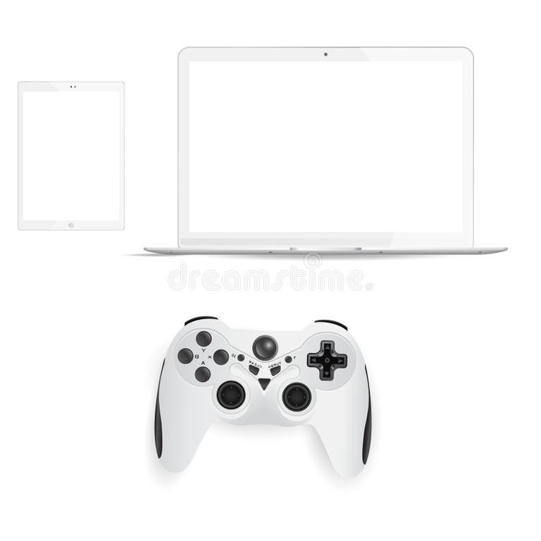 Laptop Mockup, Tablet Screen Vector Isolated Front Stock Vector ...