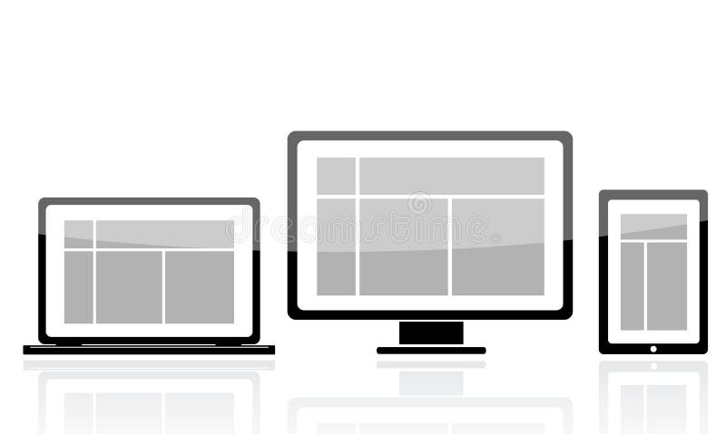 Laptop Monitor Tablet Mobile Icon Stock Vector - Illustration of tablet ...