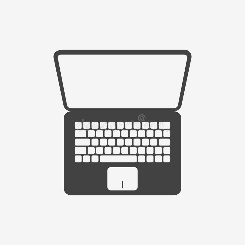 Laptop Monochrome Icon. Top View. Vector Illustration. Stock Vector ...