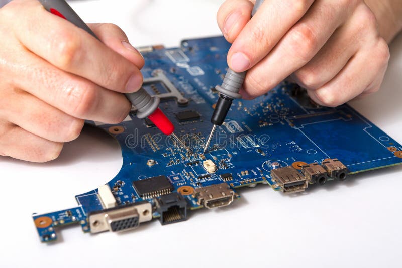 Laptop Motherboard Testing in Service Center Stock Photo - Image of ...