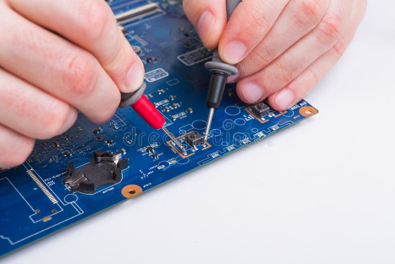 Laptop Motherboard Testing in Service Center Stock Photo - Image of ...