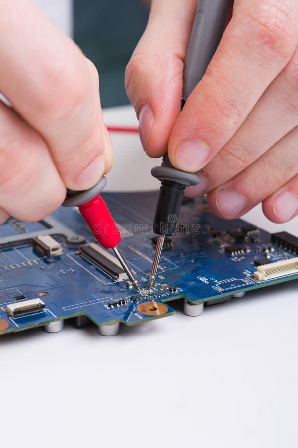 Laptop Motherboard Testing in Service Center Stock Image - Image of ...