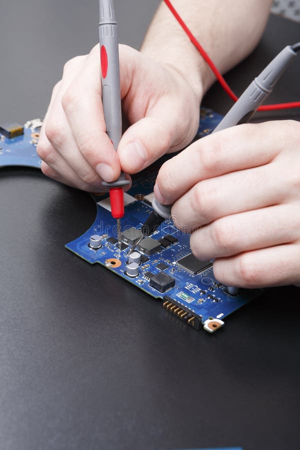 Laptop Motherboard Testing in Service Center Stock Image - Image of ...