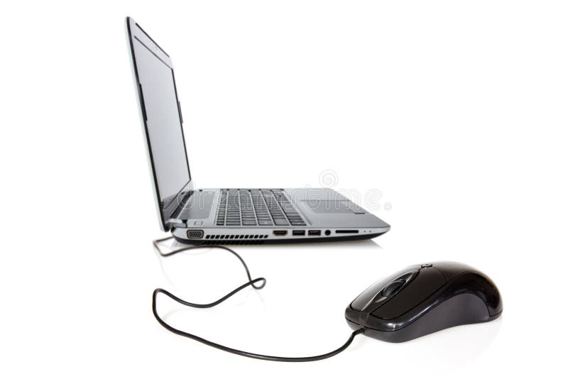 Isolated mouse and laptop stock photo. Image of flat, network - 9444954