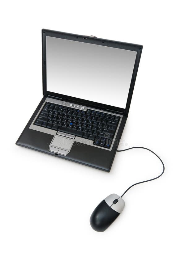 Notebook with Computer Mouse Stock Image - Image of communications ...