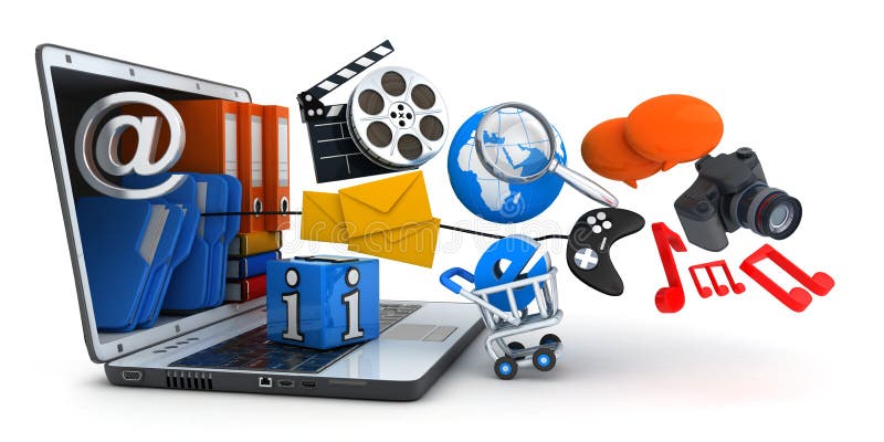 Multimedia stock illustration. Illustration of mail, downloading - 26030491