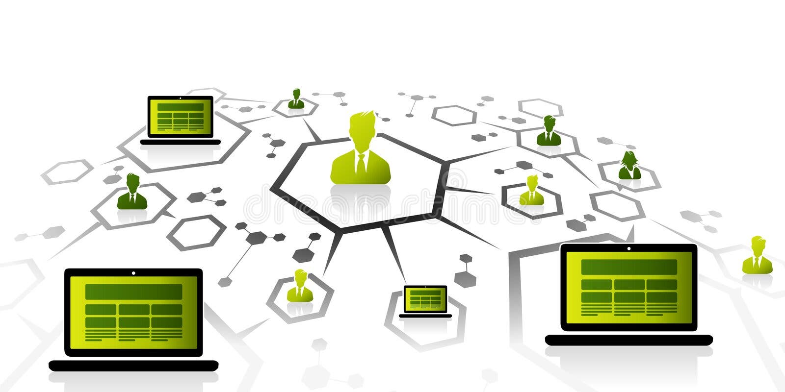 Webinar - Network of Linked Computers Stock Illustration - Illustration ...