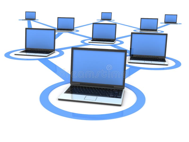 Network and blue arrow stock illustration. Illustration of online ...
