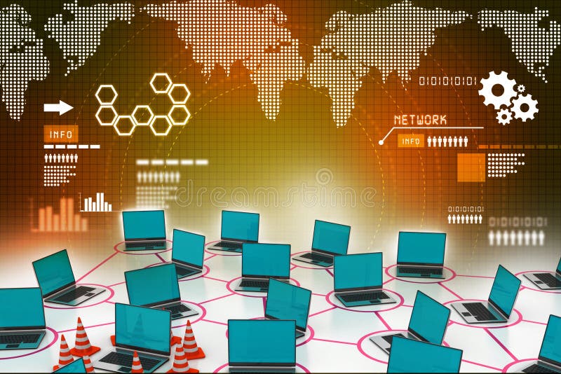 Laptop Network Traffic Cone Stock Illustrations – 133 Laptop Network ...