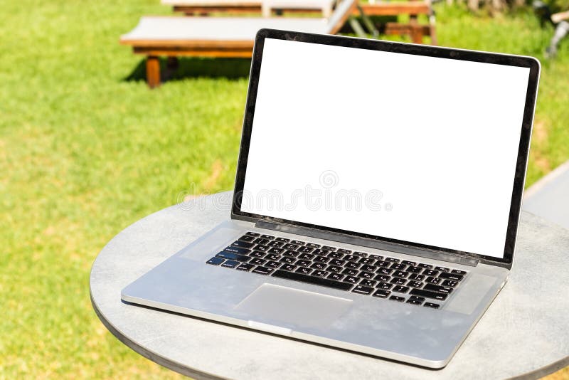 Laptop or Notebook with Blank Screen Editorial Stock Image - Image of ...