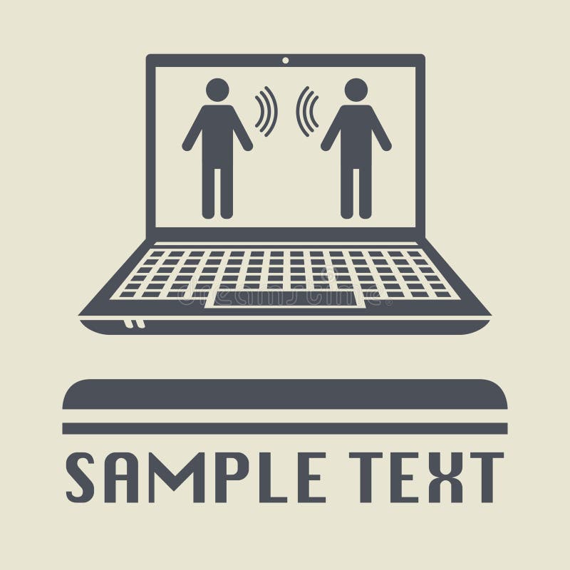 Laptop or Notebook Computer with Communication People Stock Vector ...