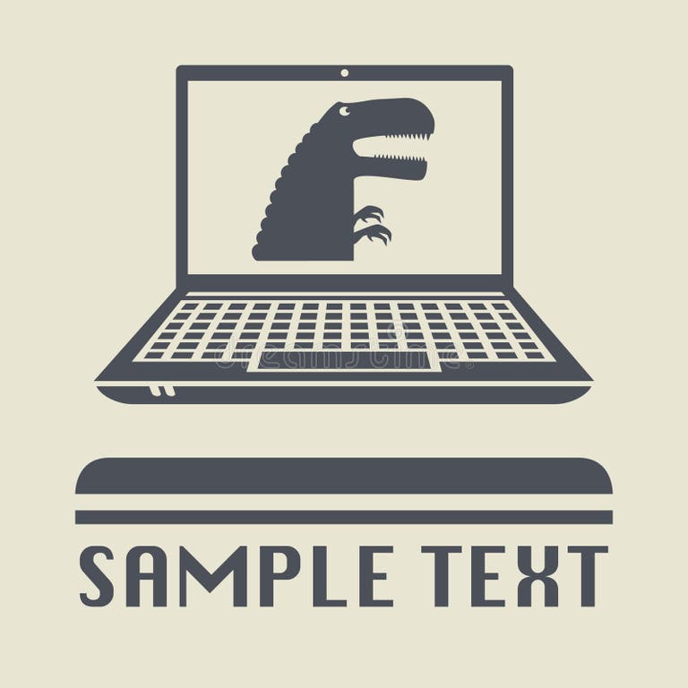 Laptop or Notebook Computer with Raptor or Predator Icon Stock Vector ...