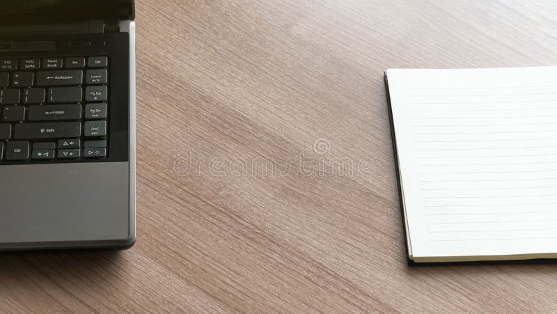 Laptop and Notebook with Copy Space Stock Photo - Image of planner ...
