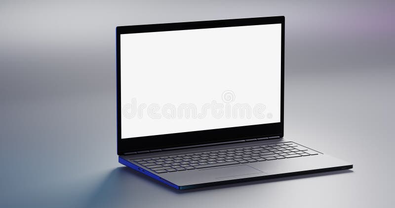 Laptop Notebook Isolate Blank Screen Display Mockup Pc. Copy Space ...