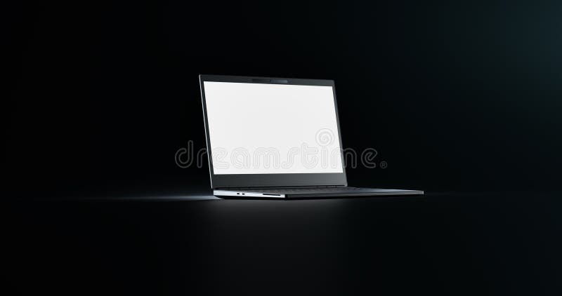 Laptop Notebook Isolate Blank Screen Display Mockup Pc. Copy Space ...