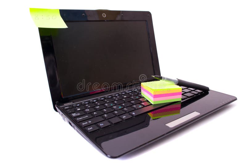 Laptop and notes stock photo. Image of design, copyspace - 19677928