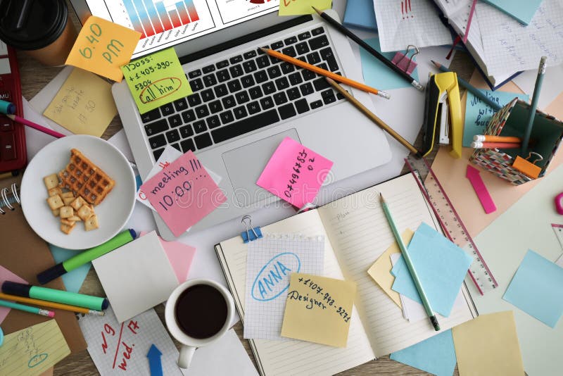 Big mess on the desk stock image. Image of bookshelf, data - 4758827