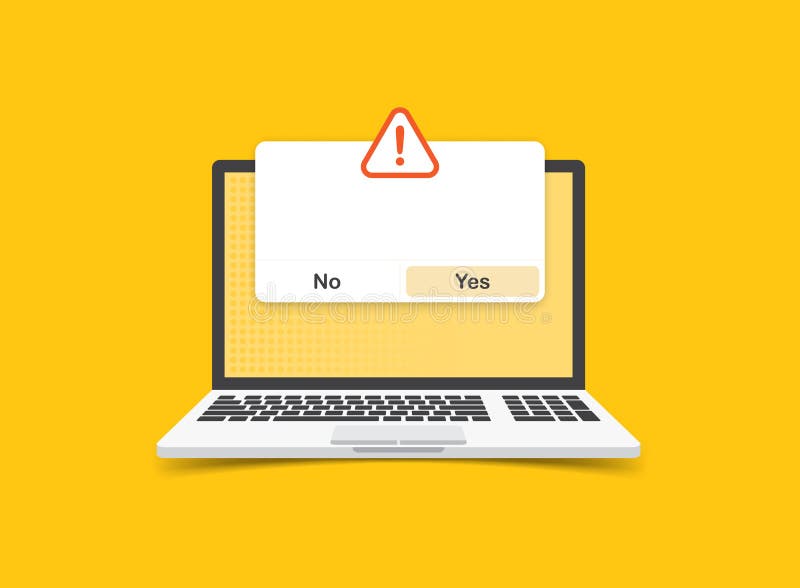 Laptop Notification Icon in Flat Style. Computer Vector Illustration on ...