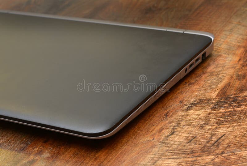 Laptop on Office Table Flipped View Stock Image - Image of workplace ...