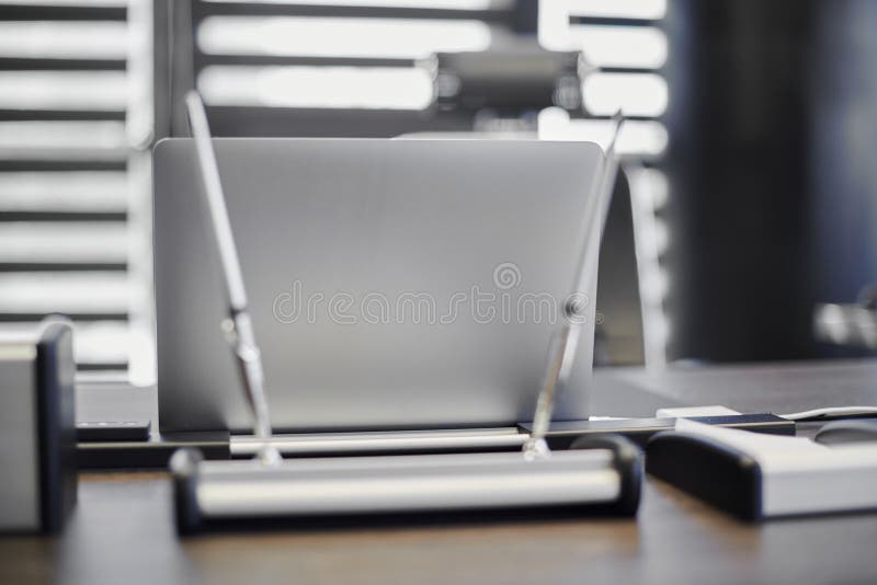 Laptop in Office Workplace. Business Work Place for Chief, Boss or ...