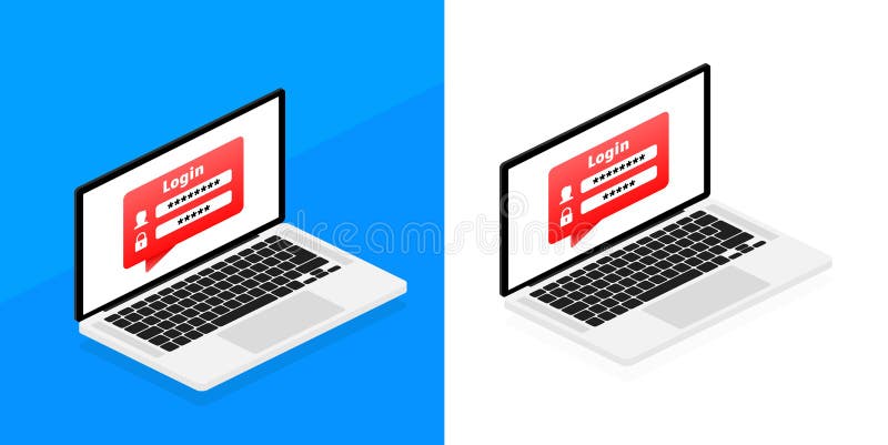 Laptop Online Account Login Form. User Interface. User Authorization ...