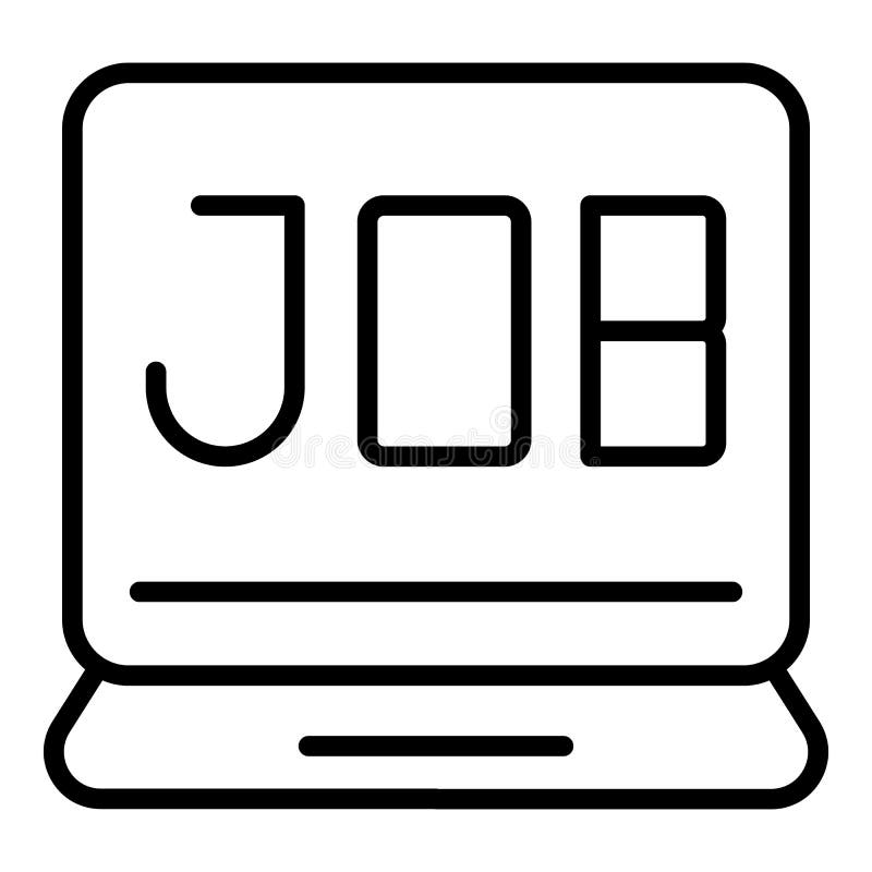 Laptop Online Job Icon Outline Vector. Computer Interview Stock Vector ...