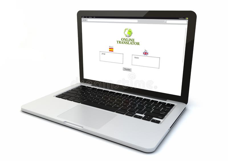 Laptop online translation stock photo. Image of button - 59287246