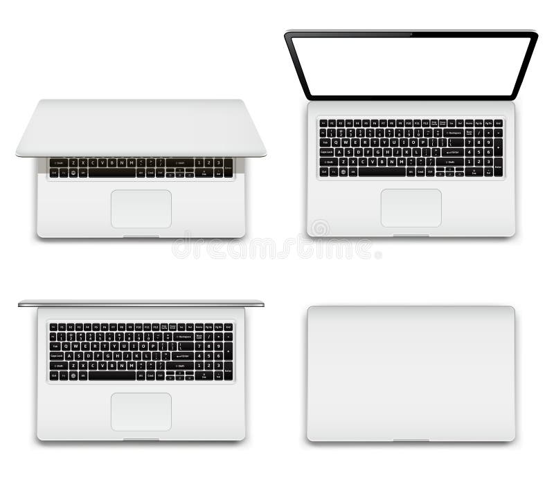 Laptop Fully Opened , Partially Opened and Closed Screen Stock Vector ...