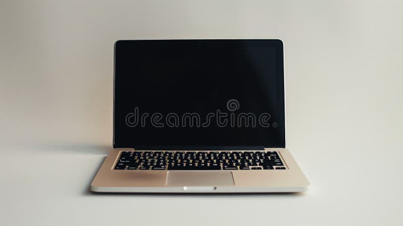 Laptop is Open and the Screen is Black Stock Photo - Image of surface ...