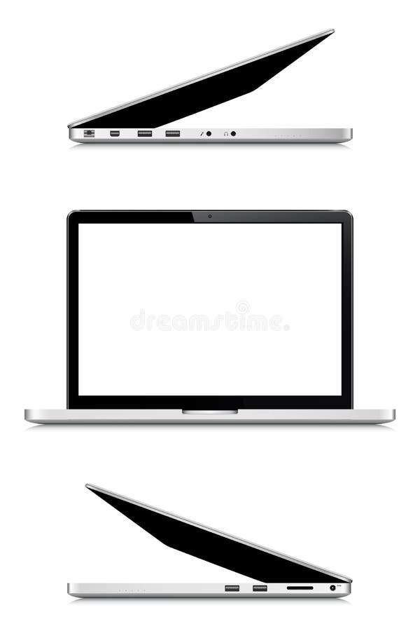 Laptop Fully Opened , Partially Opened and Closed Screen Stock Vector ...