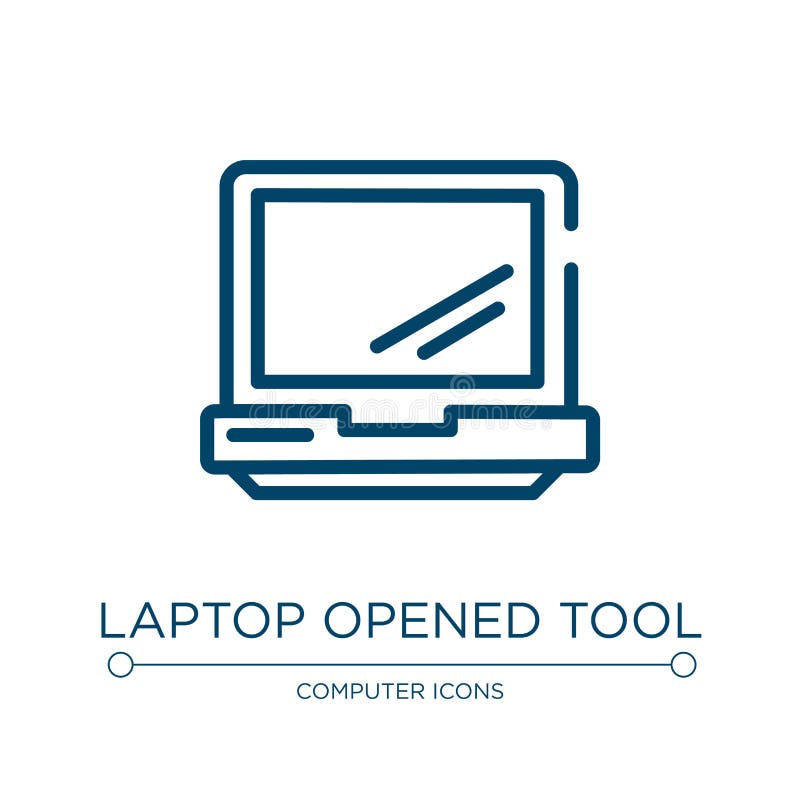 Laptop Opened Tool Icon. Linear Vector Illustration from Modern Screen ...
