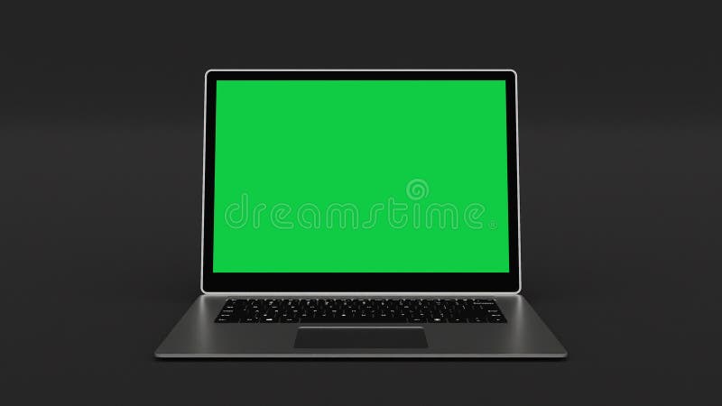 Laptop Opening and Turning on Green Screen Slim and Modern 4k Stock ...