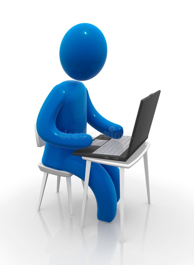 Laptop operator stock illustration. Illustration of occupation - 10630922