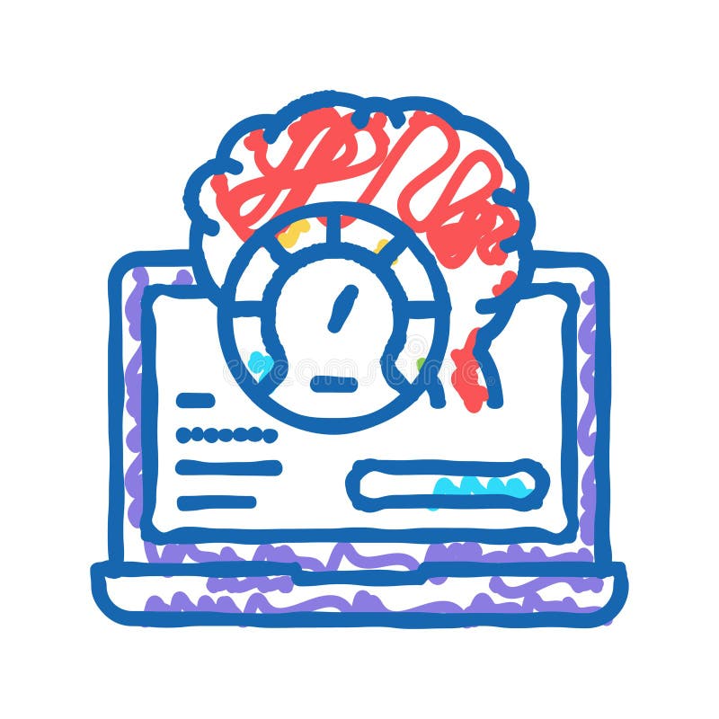 Laptop Optimize Icon Doodle Illustration Stock Illustration ...