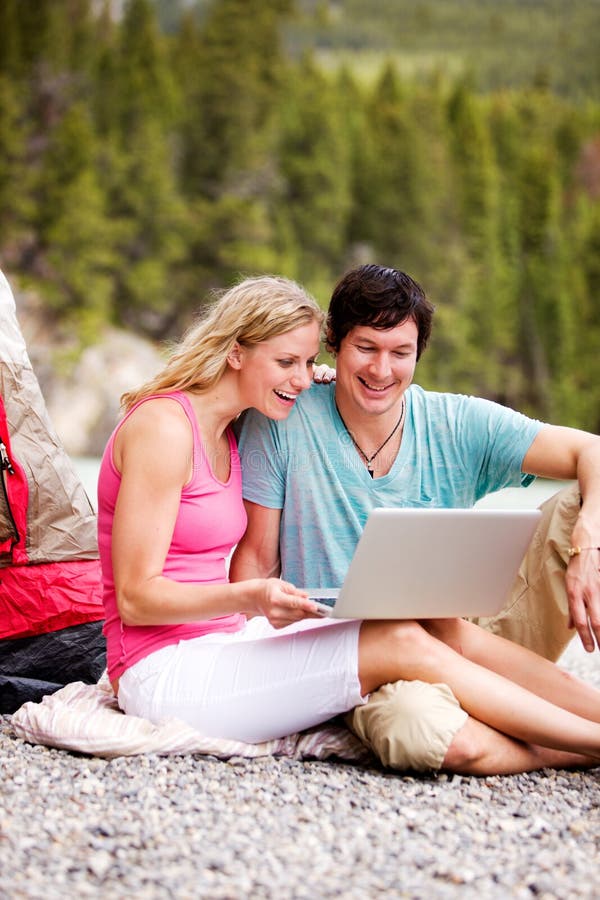 Camping Computer stock image. Image of computer, friendship - 10932745
