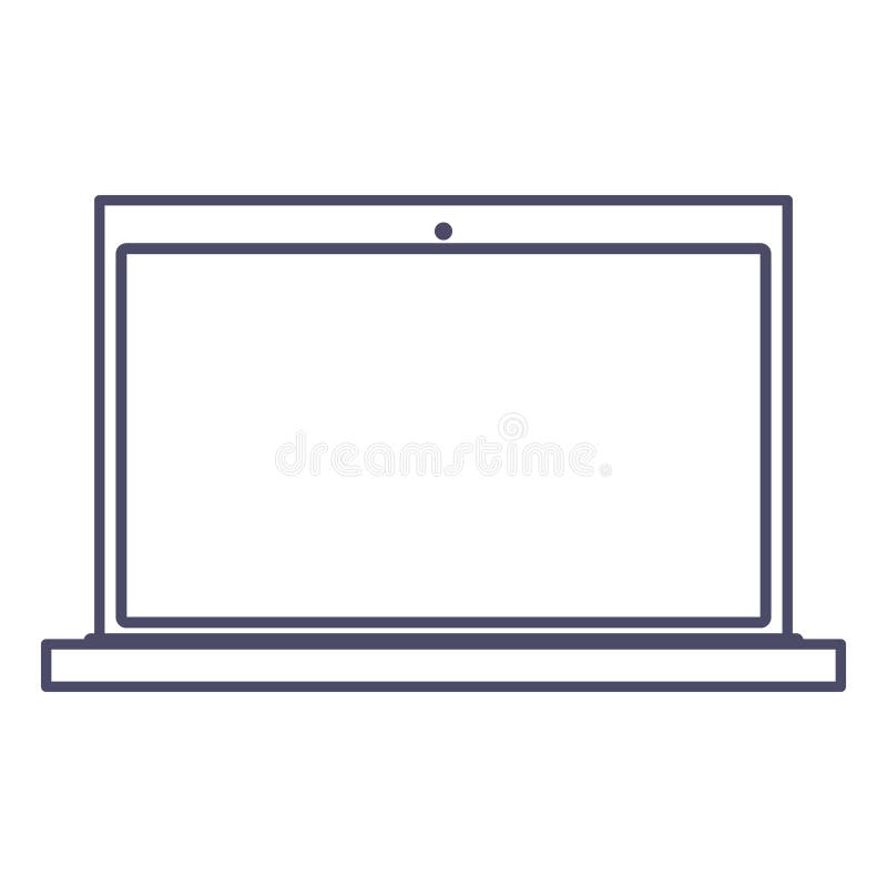 Laptop Outline Computer Vector Technology Design Illustration. Isolated ...