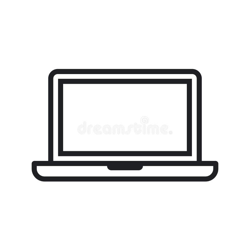 Laptop Outline Icon, Modern Minimal Flat Design Style. Notebook ...