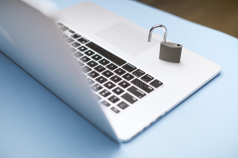 Laptop and padlock stock image. Image of internet, infant - 247879067