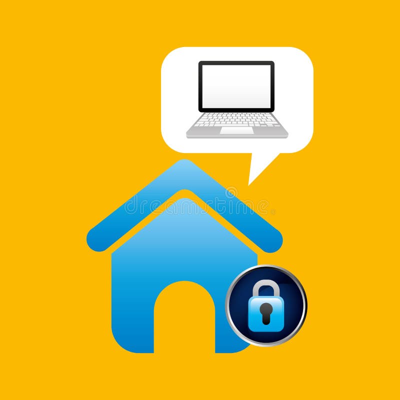 Laptop Padlock Web Page Data Secure Stock Vector - Illustration of ...