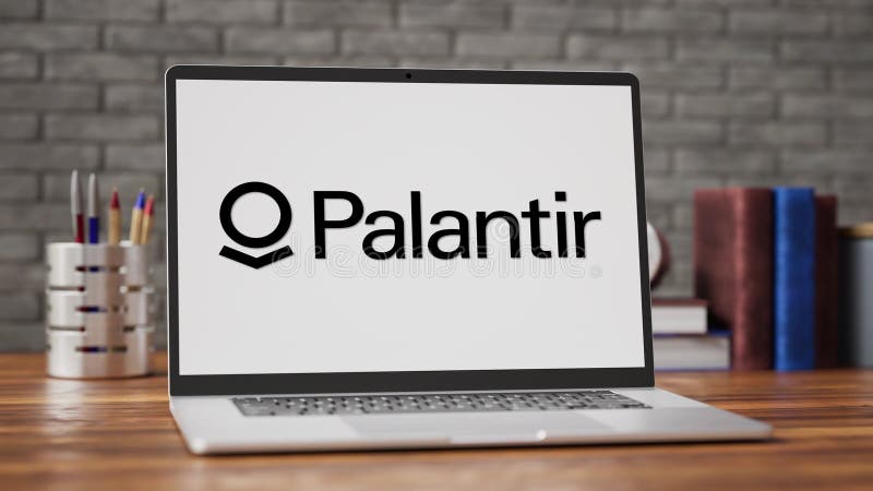 Laptop with Palantir Technologies Logo on the Screen, Illustrative ...