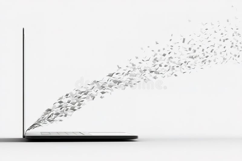 Creative Digital Transformation with Abstract White Particles Emerging ...