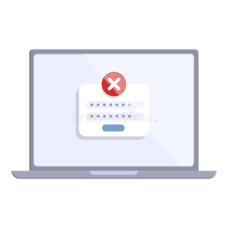 Laptop Password Error Icon Cartoon Vector. Denied Service Stock Vector ...