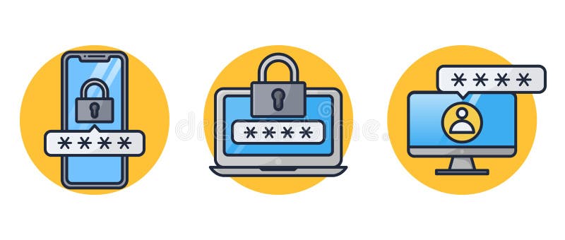 Laptop Password Vector Icon Stock Vector - Illustration of electronic ...