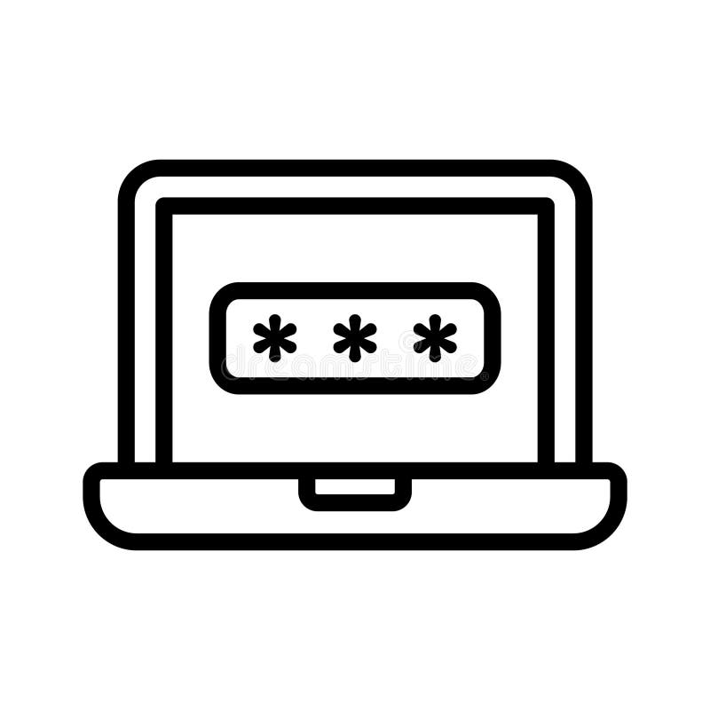 Computer Password, Protection and Security Vector Icons Set Cyber ...