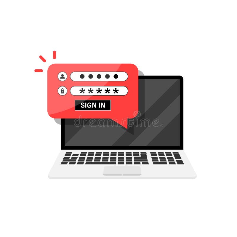 Authentication Vector Icon on White Background. Flat Vector ...